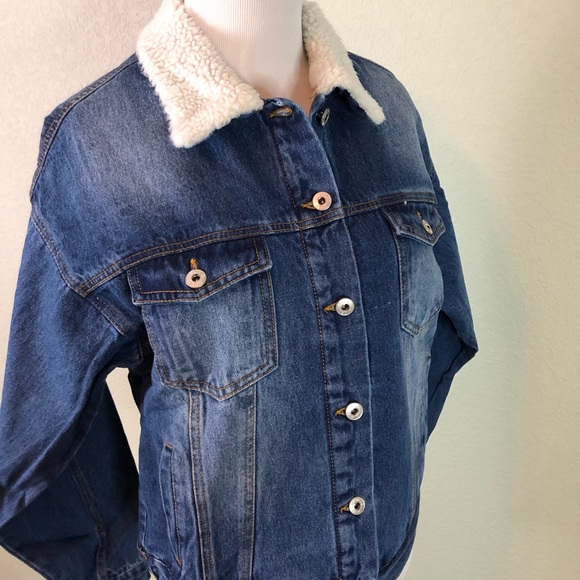 Love Tree | Jackets & Coats | Last Size Small Sherpa Lined Denim ...